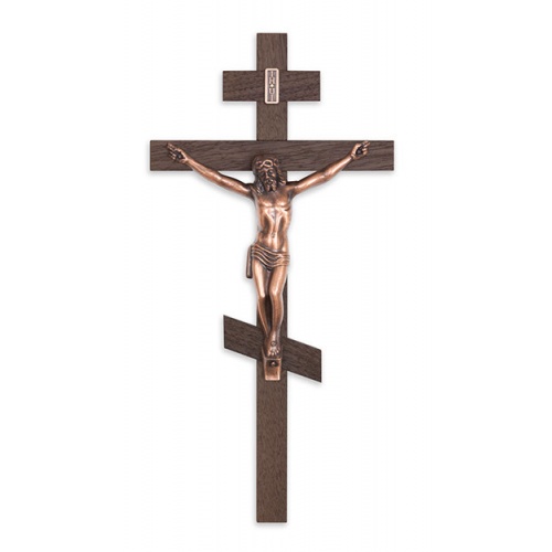 12" Walnut Orthodox Crucifix (Choice of Corpus)